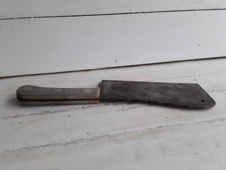 Vintage Meat Cleaver Aluminum Handle Butcher Knife - Etsy