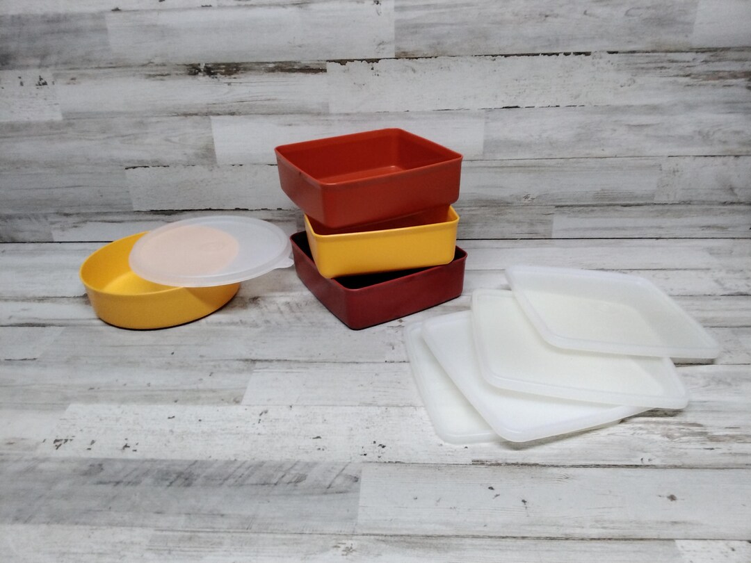 Tupperware 3 Square A Way 1 Round Sandwich Keepers With Lids - Etsy