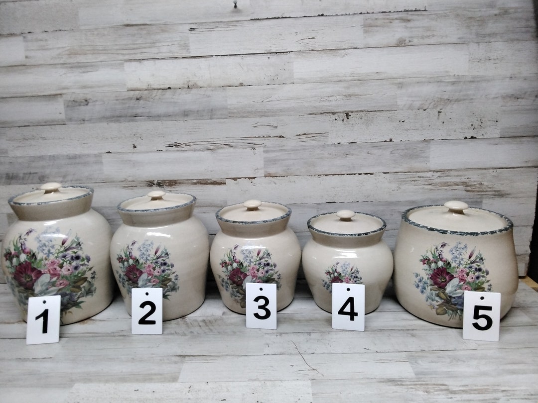 Home & Garden Party Floral Stoneware Canister / 2000 Garden Party ...