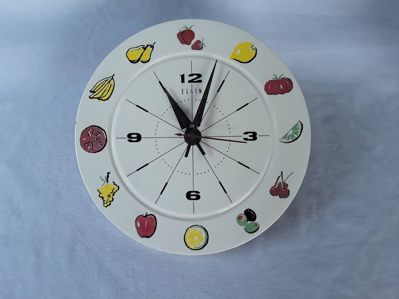 Elgin Kitchen Clock Vintage Ceramic Wall Clock West German - Etsy