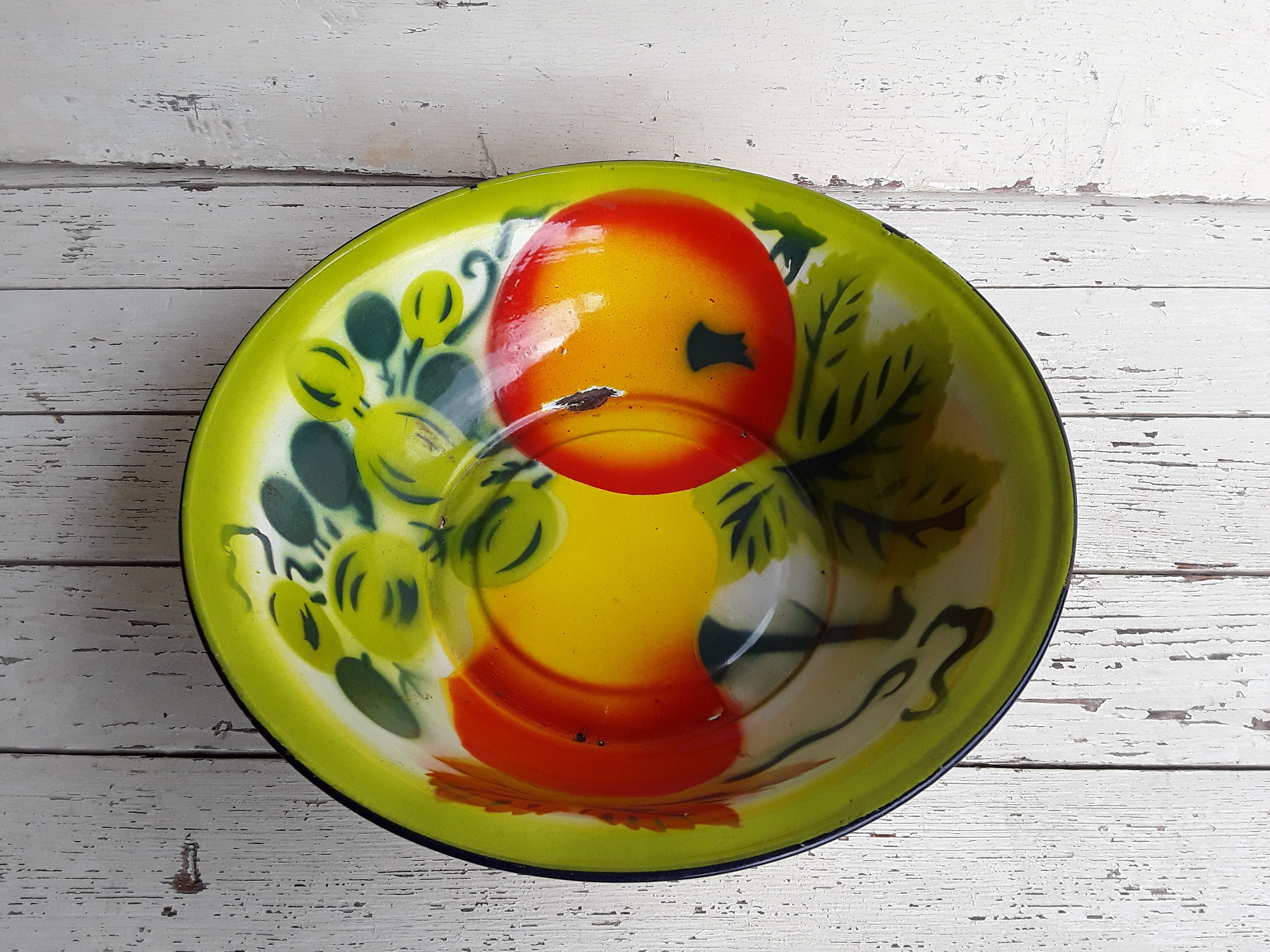 Vintage Enamelware Dish Pan/ Gathering Bowl/harvesting Bowl/ - Etsy