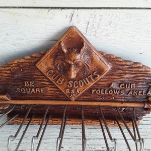 Vintage Cub Scouts of America Tie Rack, Cub Scouts, Hooks, Be Square, A ...
