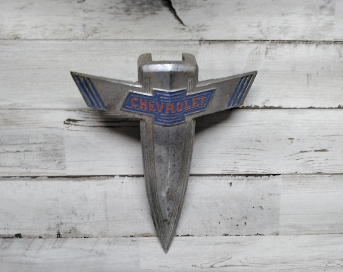 Vintage 1940s Chevrolet Hood Nose Emblem / Vintage Chevrolet Part Parts ...