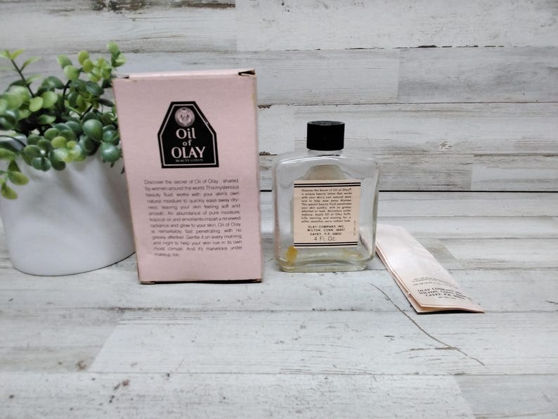 Vintage 1960s Oil of Olay Glass Bottle With Box / Vintage Advertising ...