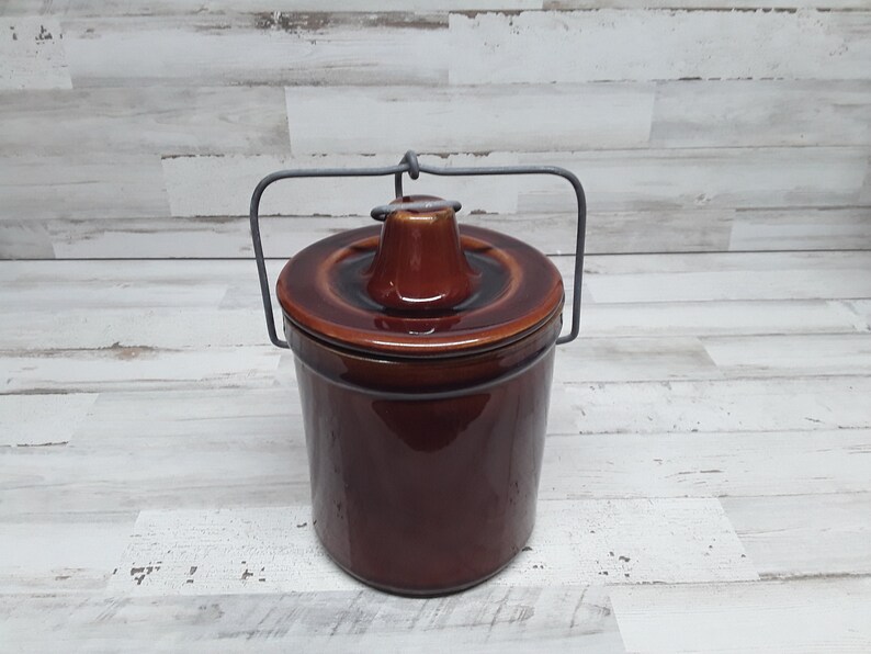 Ironstone Cheese Crock With Wire Clamp Lid / Ironstone Crock / - Etsy