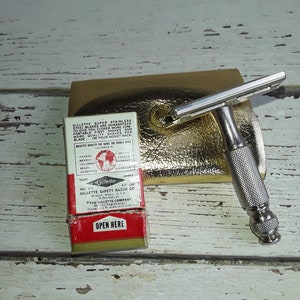 Vintage 1965 Gillette Travel Safety Razor With Gold Vinyl Case - Etsy