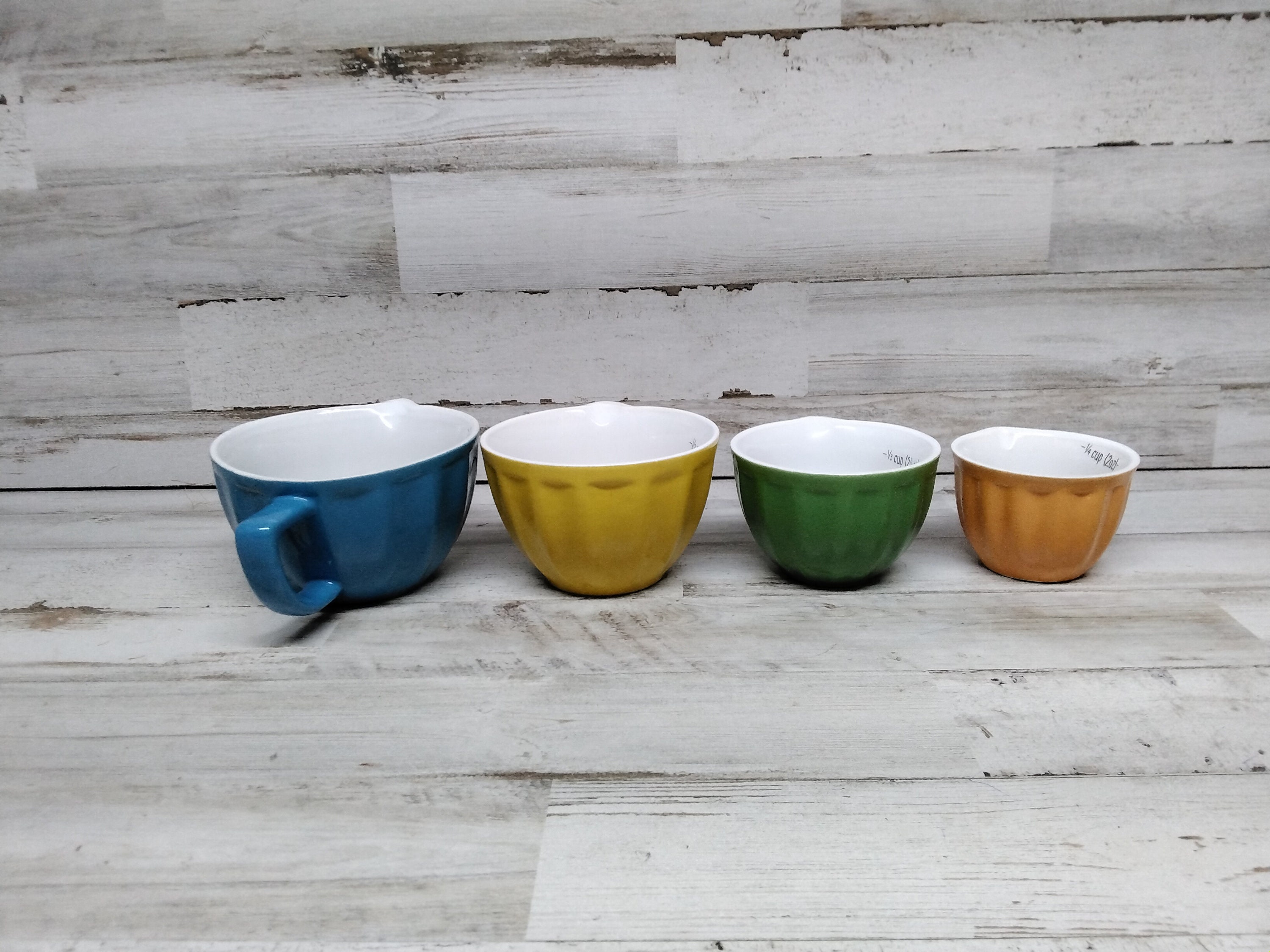 Ceramic Measuring Cups / Primary Color Measuring Cups / Resto | Etsy
