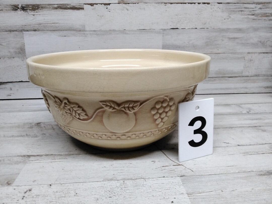 Vintage Large Ironstone Mixing Bowl / 1990s Stone Mixing Bowls / Stone ...
