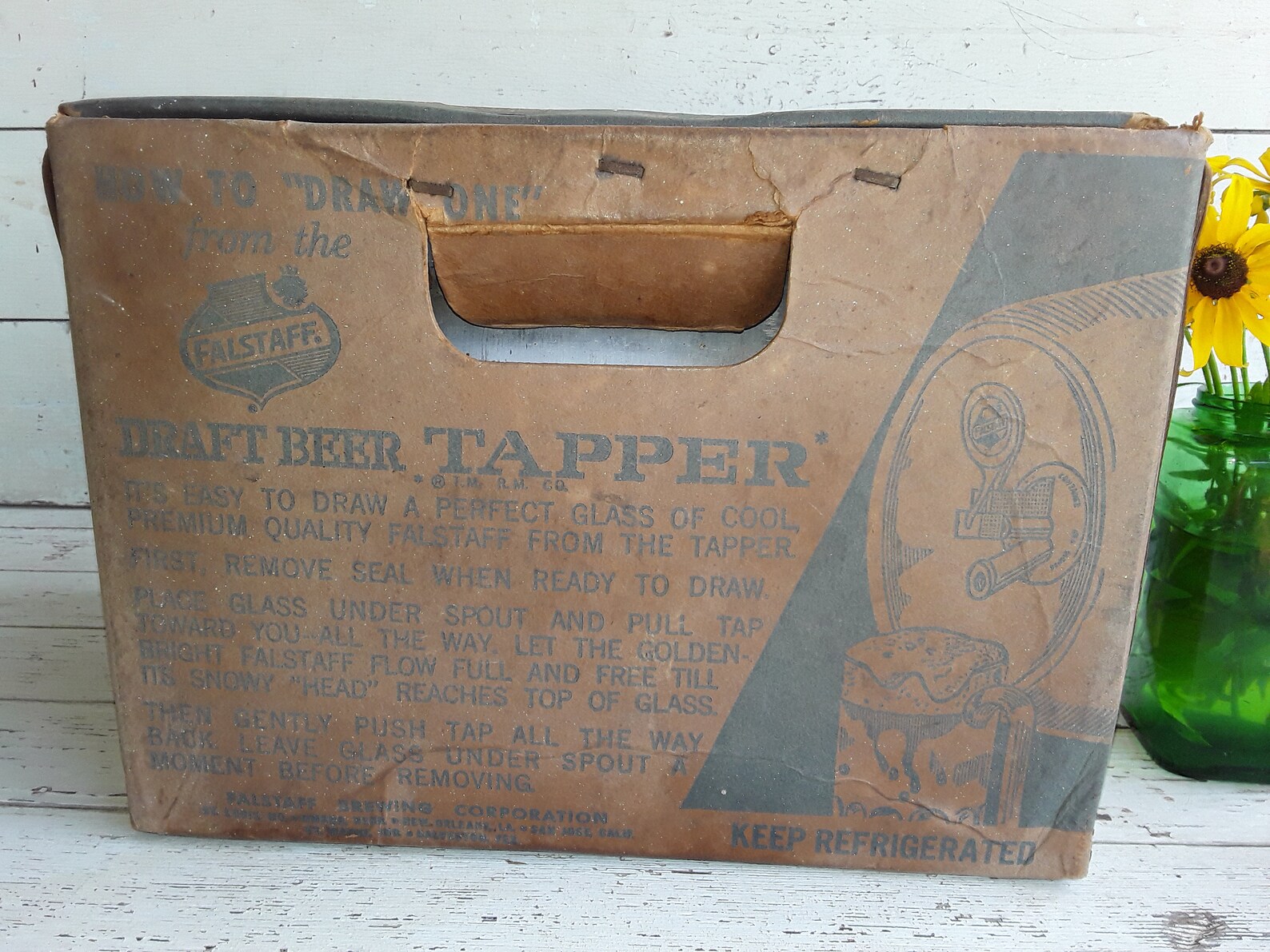 Vintage Falstaff Tapper With Box Aluminum Beer Keg Barrel Case Can With ...