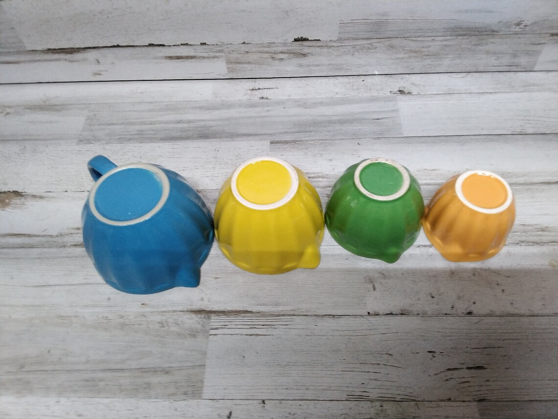Ceramic Measuring Cups / Primary Color Measuring Cups / Resto | Etsy