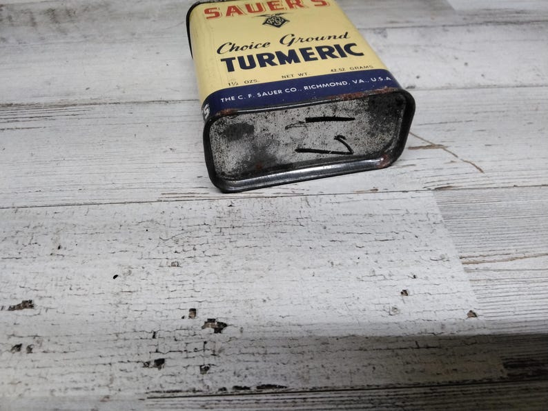 Vintage Sauer's Spice Tin / Turmeric Tin / Vintage Spice Tins / Vintage ...
