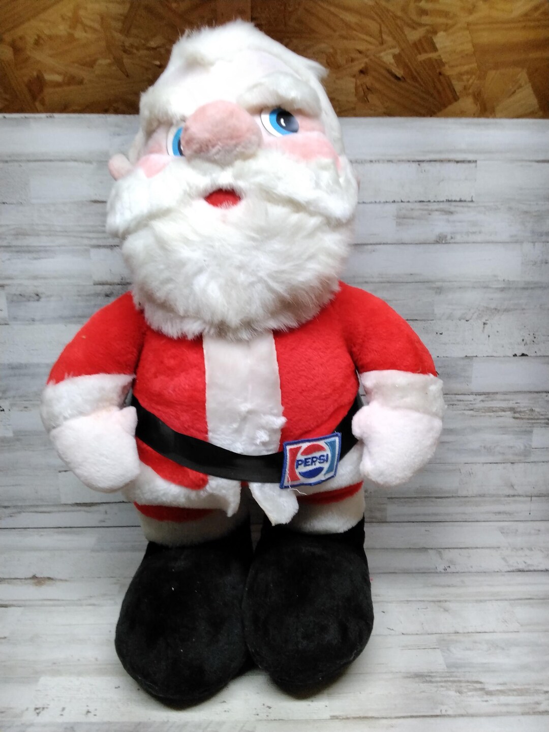 Vintage 1970s Stuffed Pepsi Santa / Grocery Store Display / 26" Stuffed ...