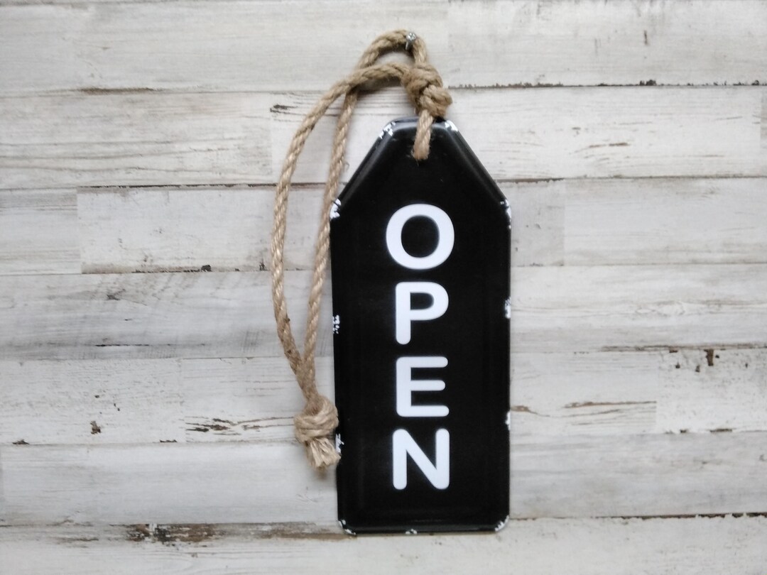 Metal Open/closed Sign With Jute Rope - Etsy