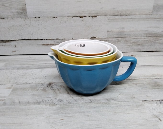 Ceramic Measuring Cups / Primary Color Measuring Cups / Resto Measuring ...