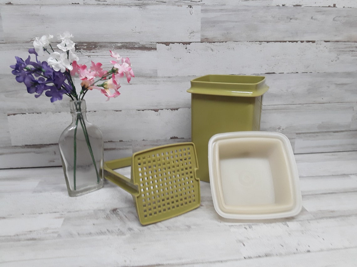 Vintage Tupperware Pickle Keeper Lifter 1330 3-pieces Avocado - Etsy