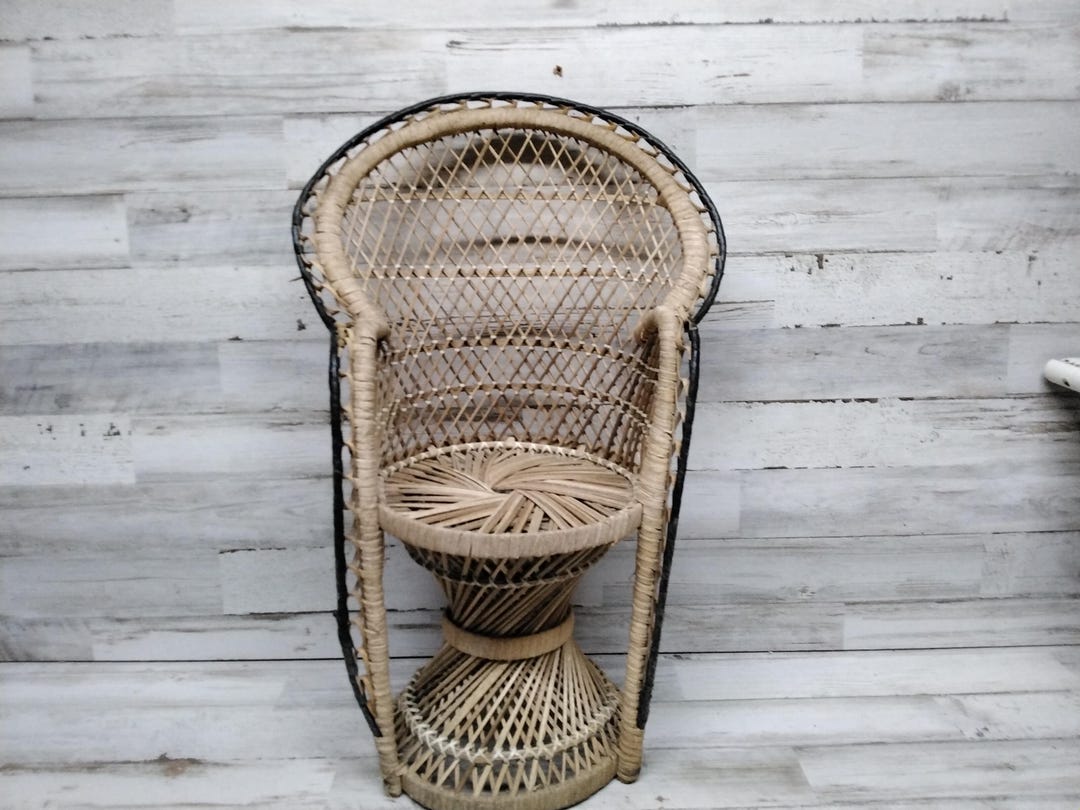 Peacock Style Wicker Chair Planter From 1970s, Plant Stand Chair, Photo ...