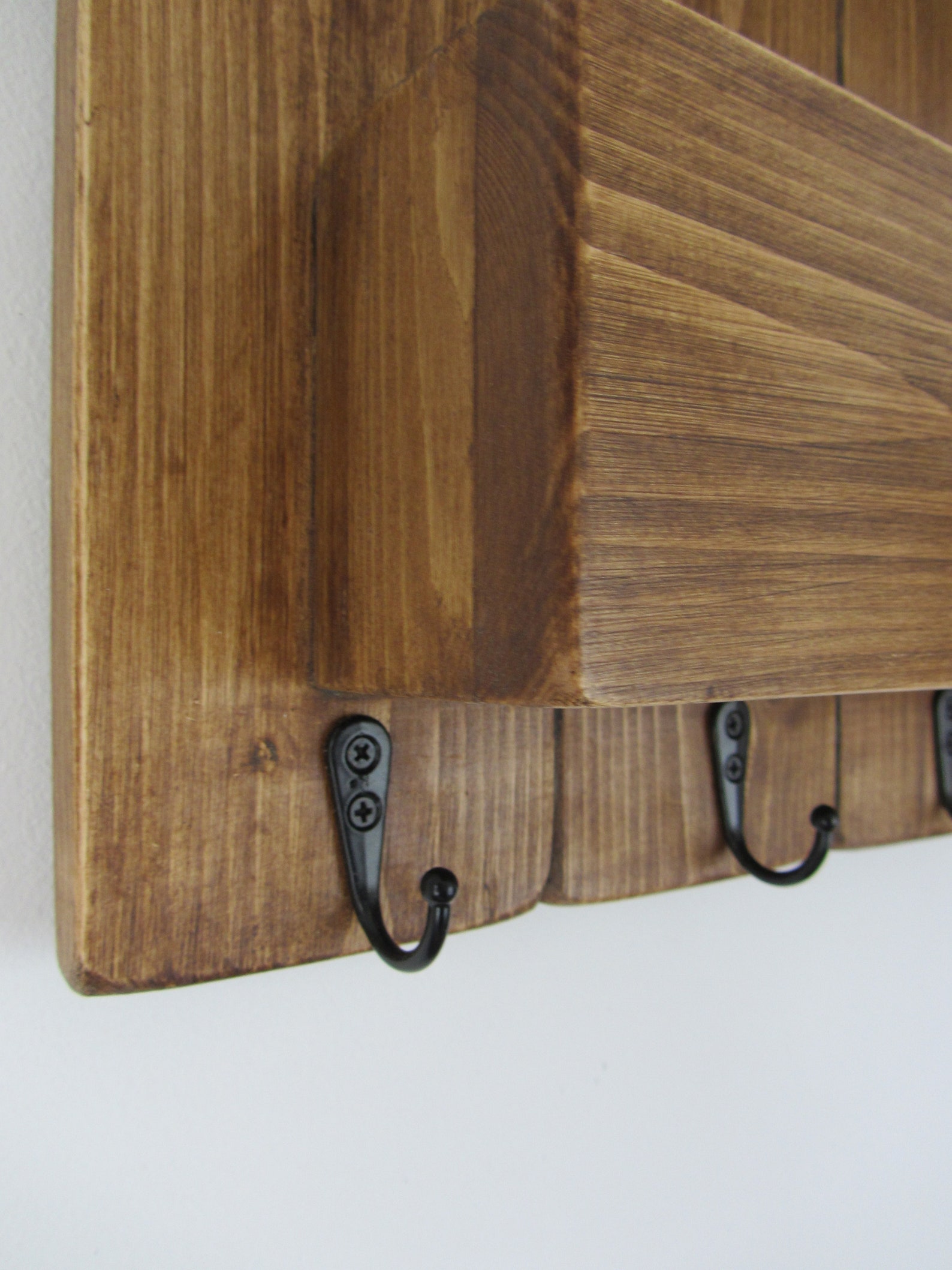 Rustic Reclaimed Wood 4 Hook Key Holder With Shelf and Letter | Etsy