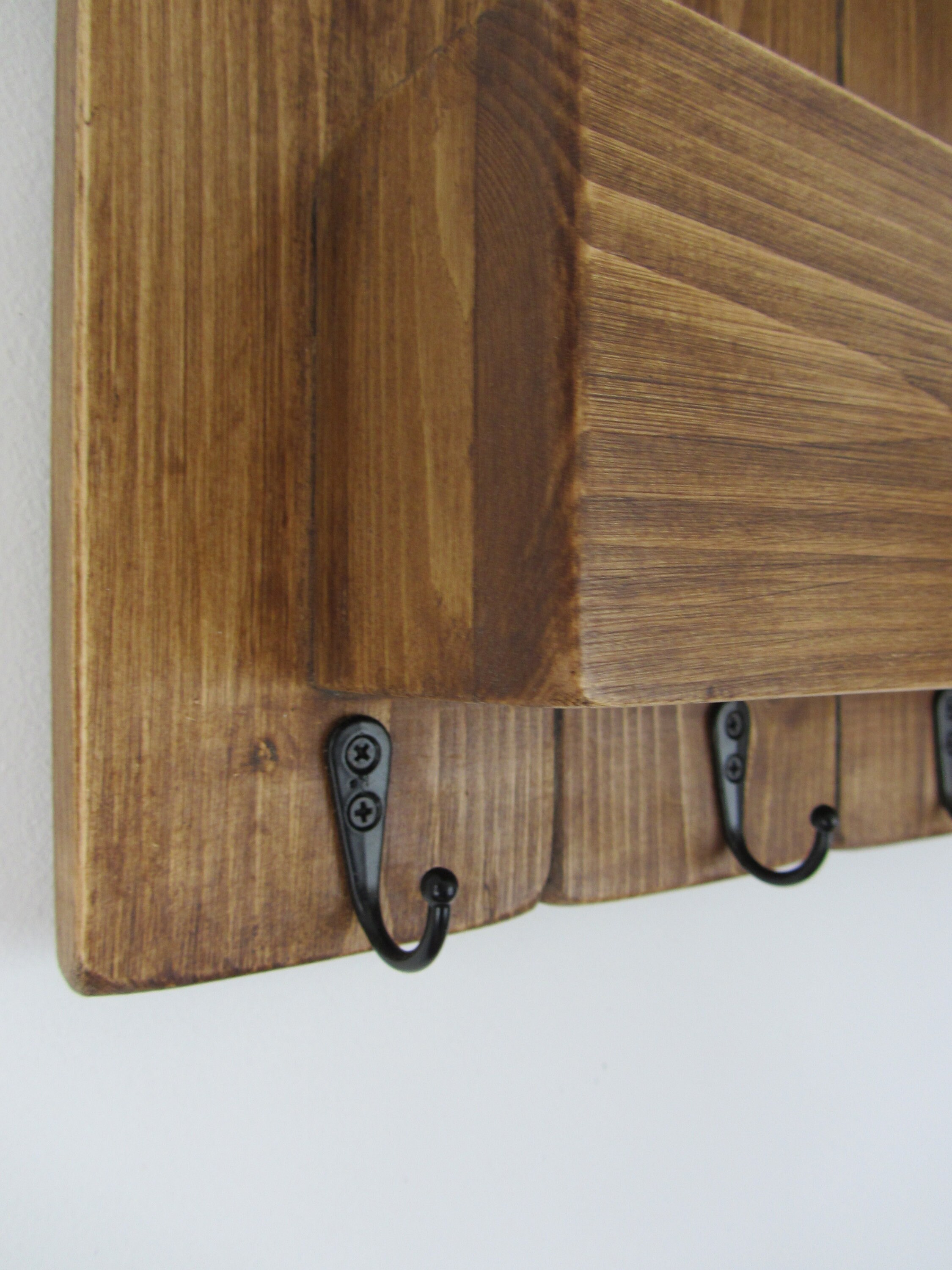 Rustic Reclaimed Wood 4 Hook Key Holder With Shelf and Letter - Etsy UK