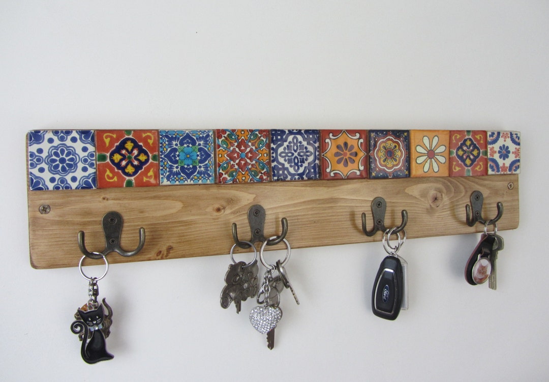 Mexican Theme Reclaimed Wood Coat Hooks / Robe Hooks / Key Hooks Iron ...