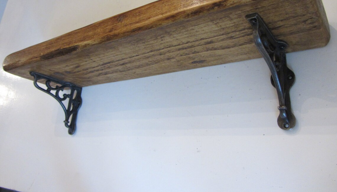 Reclaimed Chunky Plank Wood Rustic Farmhouse Style Shelf With - Etsy