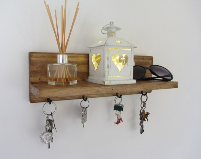Entryway Organiser Wooden Shelf Key Holder for Wall Wooden - Etsy