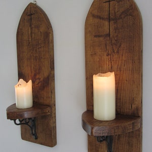 Pair of 80 Cm Tall Gothic Arch / Church Window Design Rustic Reclaimed ...