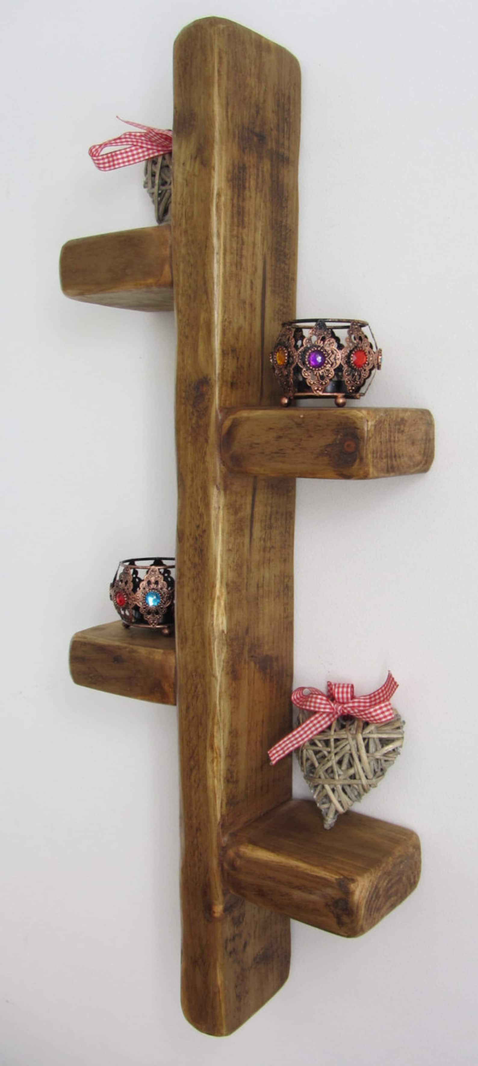 74 Cm Rustic Reclaimed Plank Wood Floating Shelf / Trinket - Etsy UK