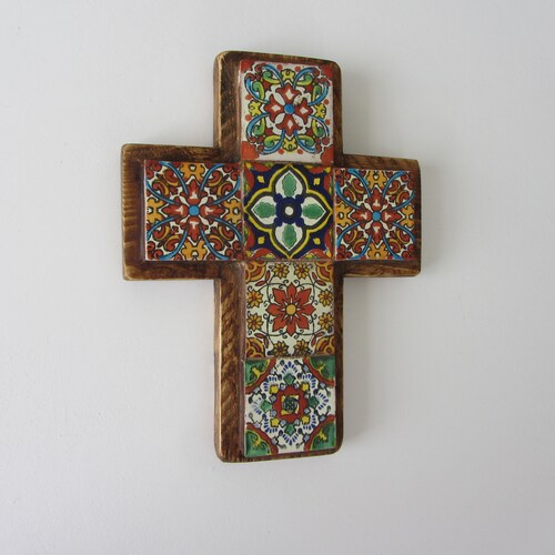 11 Traditional Hand Painted Talavera Wall Cross - Etsy
