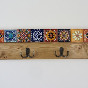 Mexican Theme Reclaimed Wood Coat Hooks / Robe Hooks / Key Hooks Iron ...