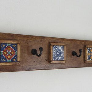 Mexican Coat Hooks / Robe Hooks Rustic Reclaimed Wood Hand Painted ...