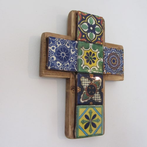 11 Traditional Hand Painted Talavera Wall Cross - Etsy