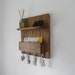Rustic Reclaimed Wood 4 Hook Key Holder With Shelf and Letter Rack ...