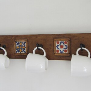 Mexican Kitchen Cup Hooks Cup Rack / Mug Holder Rustic Reclaimed Wood ...