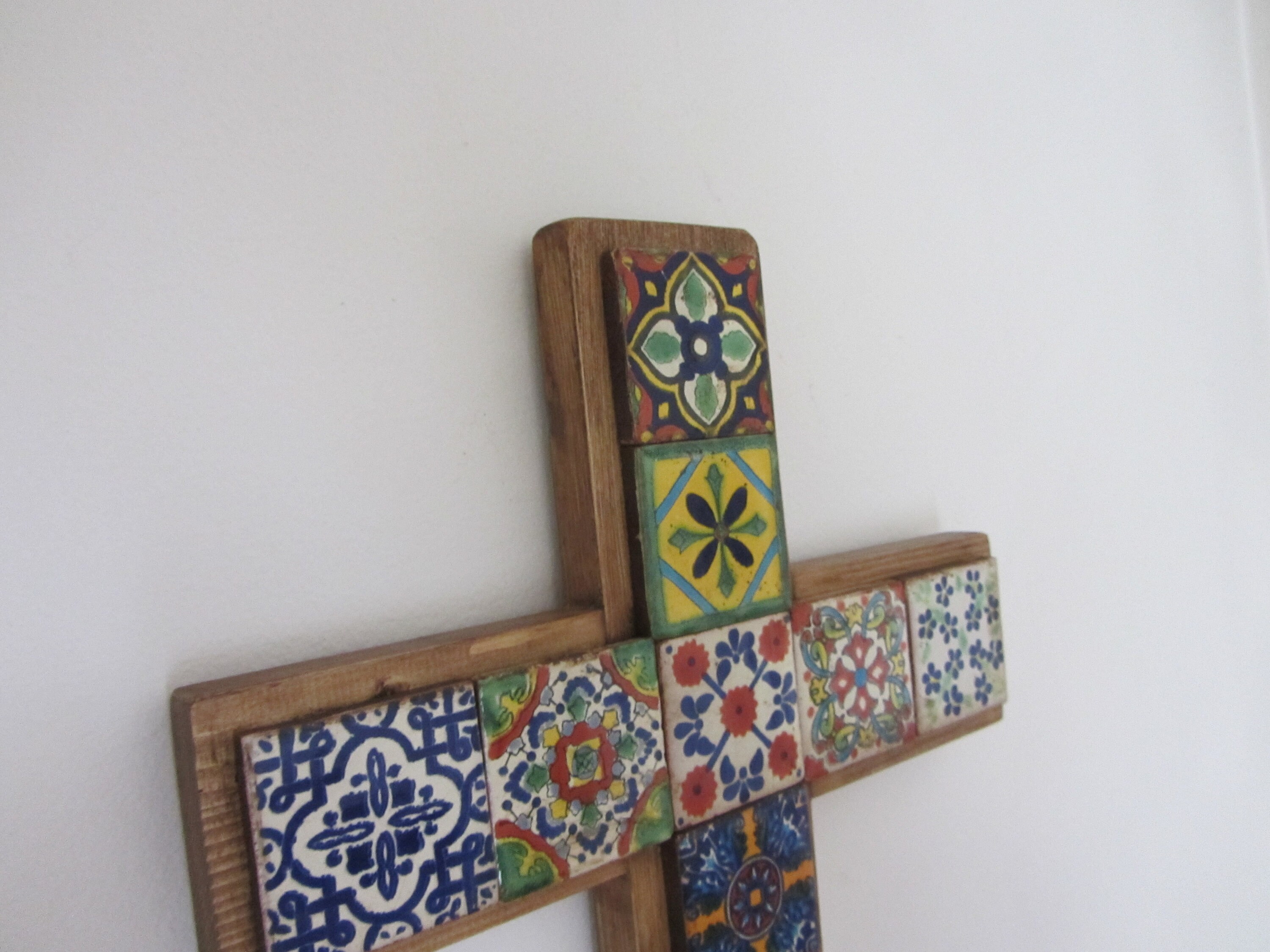 Large Mexican Talavera Cross Wall Hanging Hand Painted - Etsy