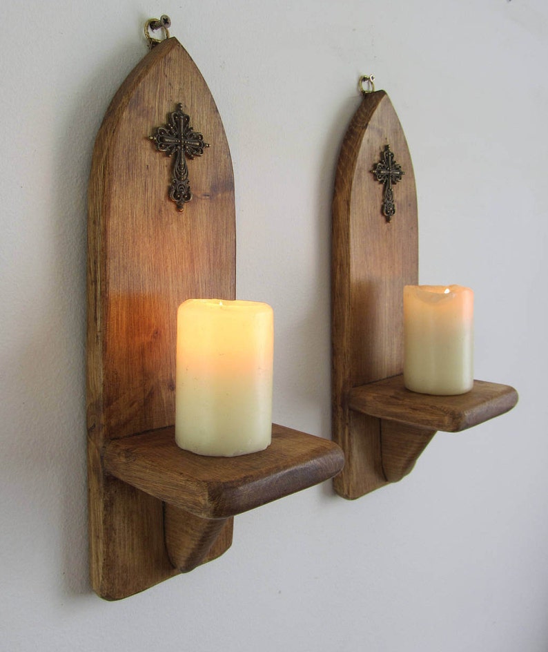 Pair of Church / Gothic Style Wall Sconce Led Candle Holders - Etsy