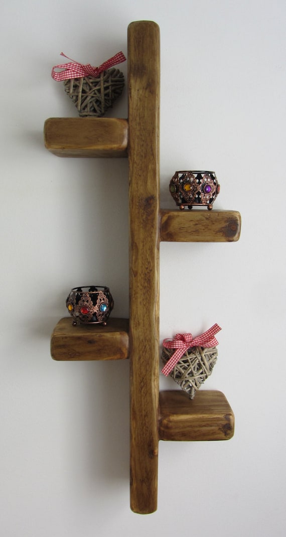 74 cm Rustic reclaimed plank wood floating shelf / trinket | Etsy