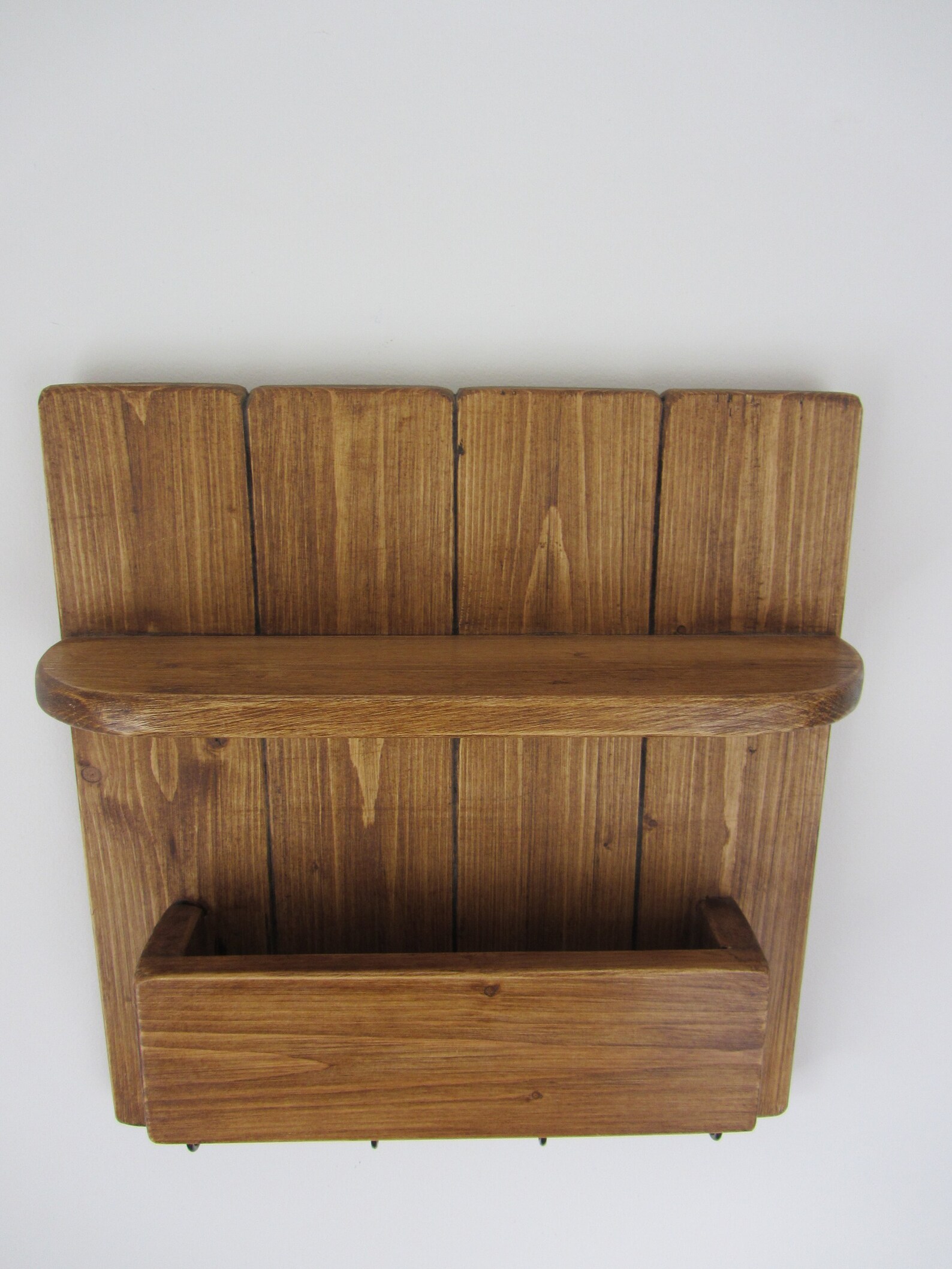 Rustic Reclaimed Wood 4 Hook Key Holder With Shelf and Letter | Etsy