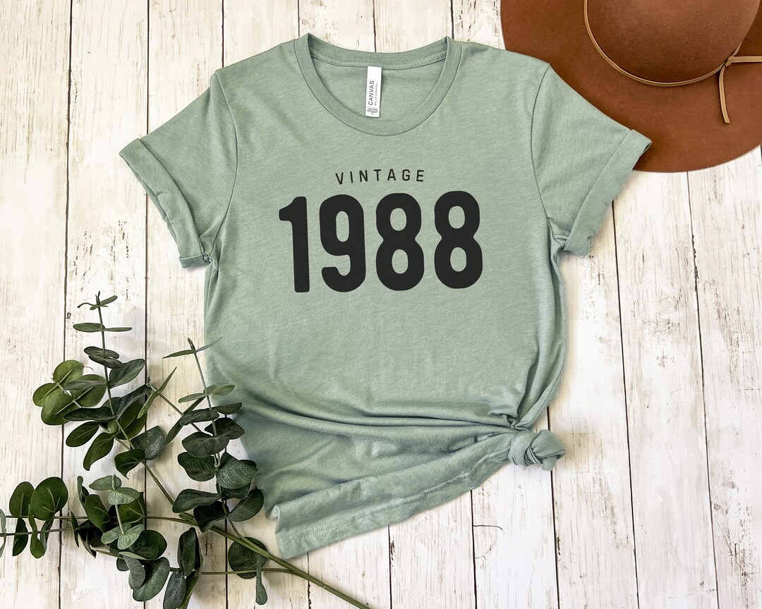 Vintage 1988, Year Shirt, Custom Birthday Shirt, Personalized Year ...