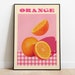 Orange Poster, Retro Orange Print, Orange Wall Art, Cafe Print, Kitchen ...