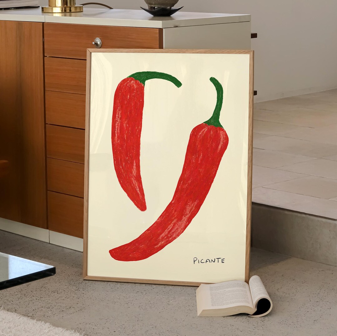 Chili Wall Art, Chili Pepper Art, Chili Pepper Poster, Chilli Wall Art ...