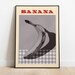 Banana Poster, Retro Banana Print, Banana Wall Art, Cafe Print, Kitchen ...