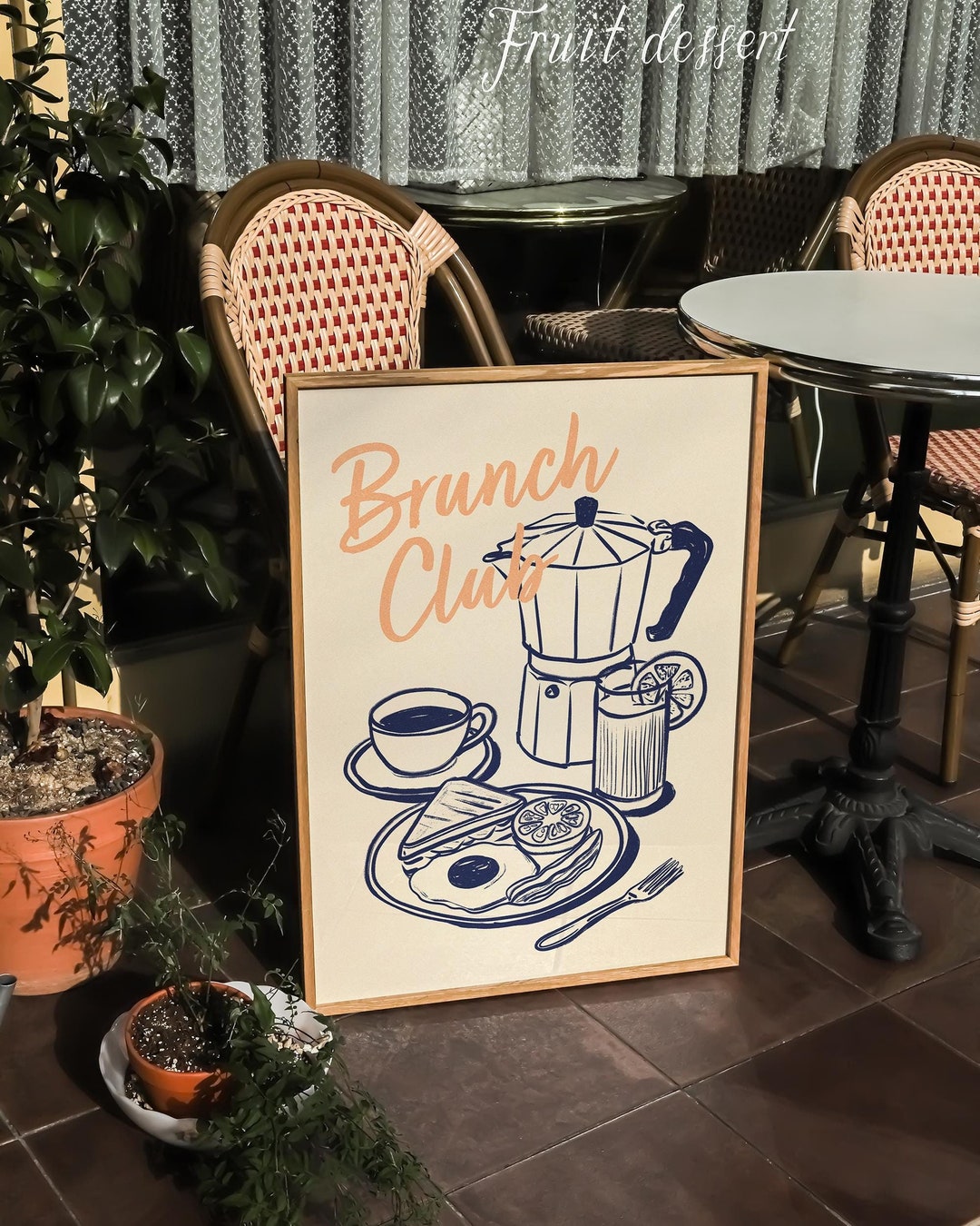 Brunch Print, Brunch Wall Art, Brunch Club Print, Retro Kitchen Decor ...