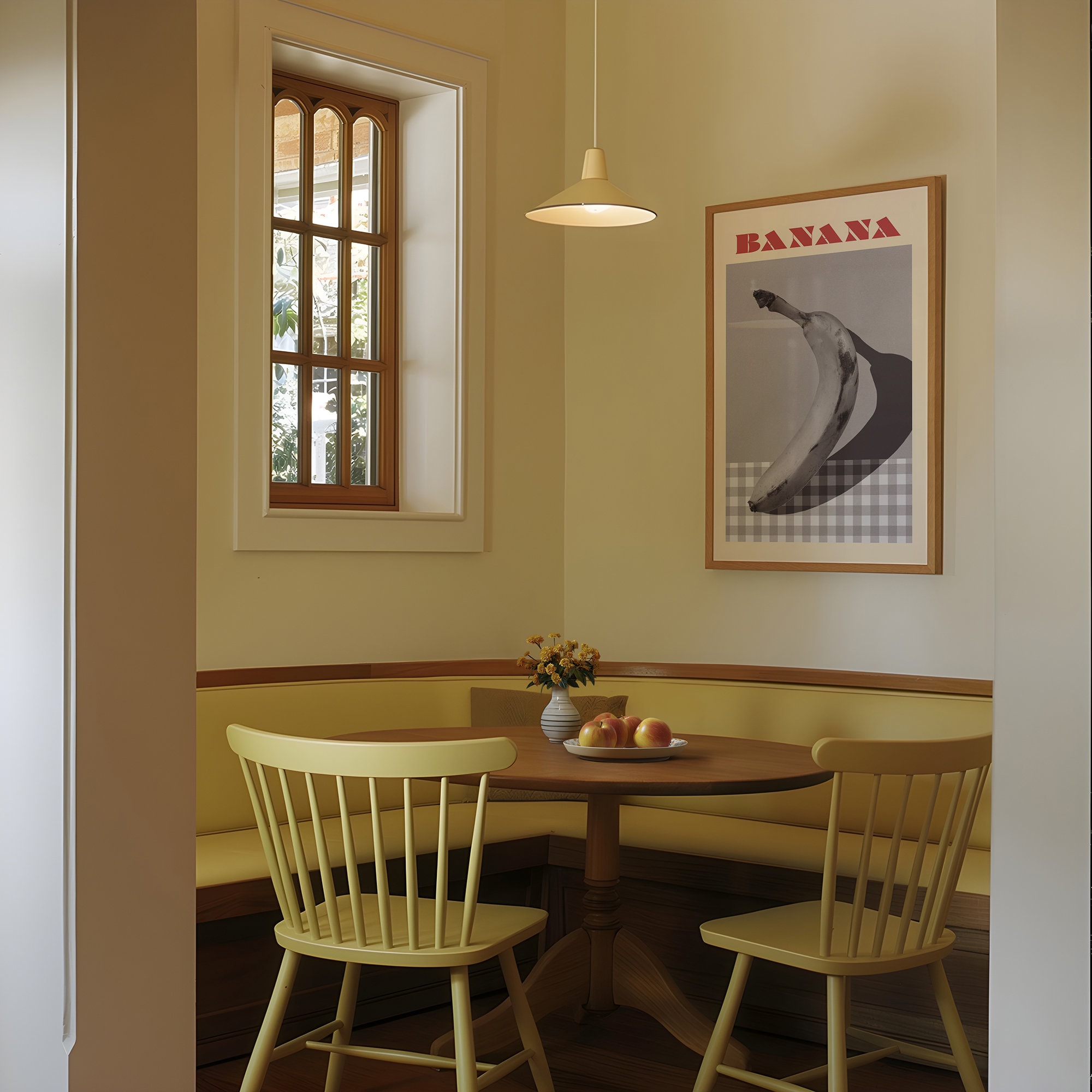 Banana Poster, Retro Banana Print, Banana Wall Art, Cafe Print, Kitchen ...