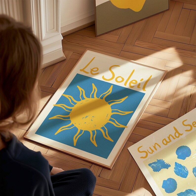 Sun Wall Decor, Soleil Print, Summer Poster, Summer Decor, Beach Decor ...