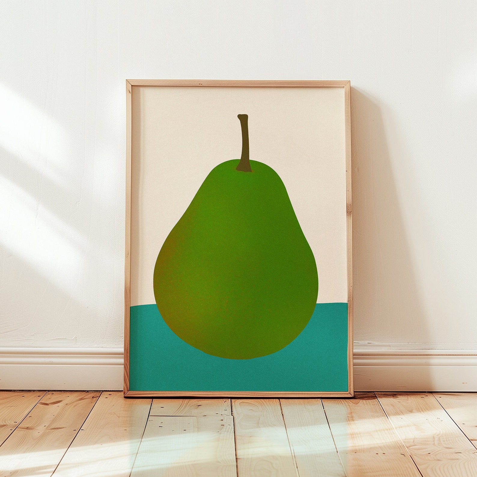 Pear Art, Mid Century Modern Wall Art, Retro Kitchen Decor, Retro Fruit ...