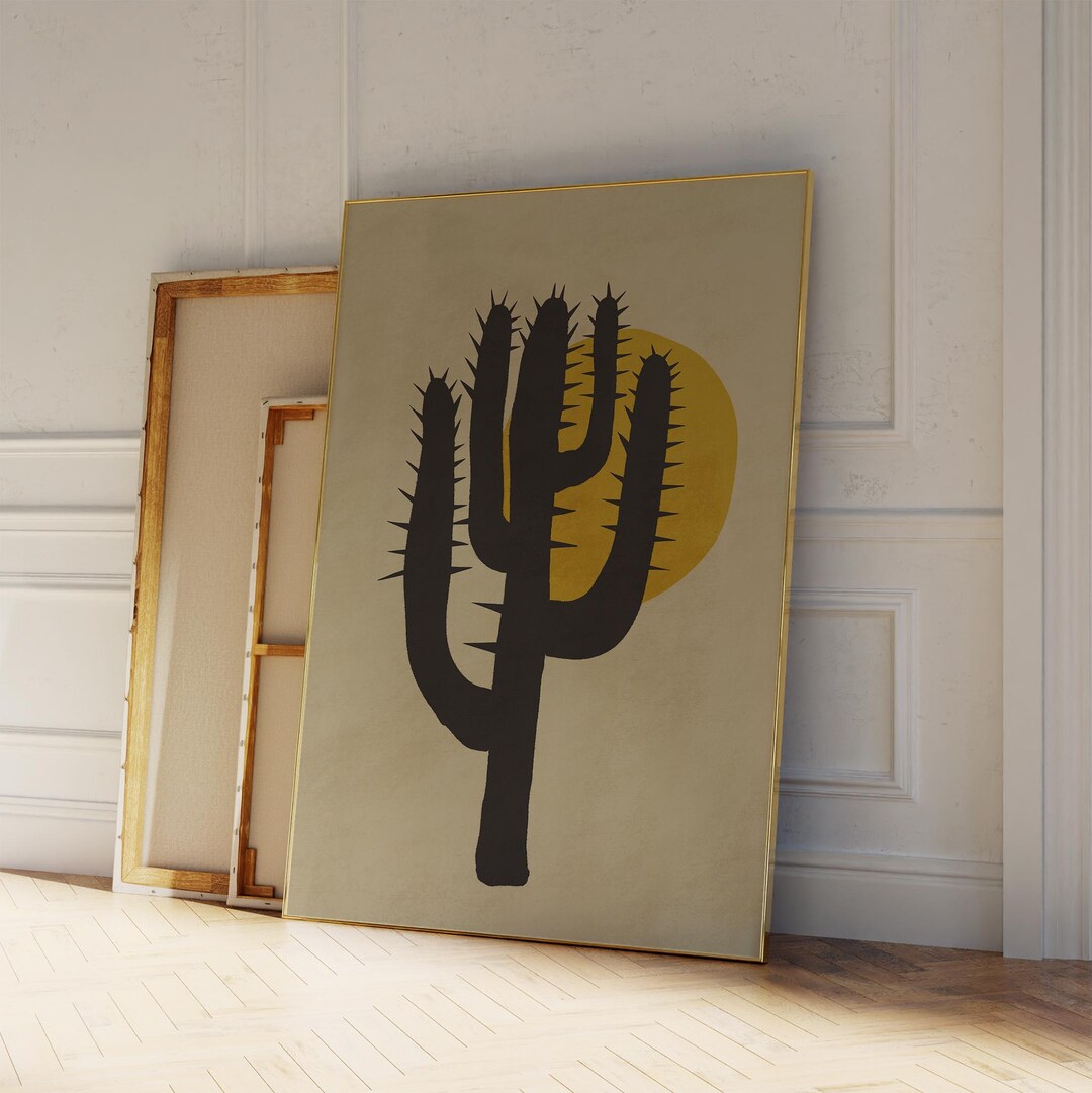 Saguaro Cactus Art Print, Cactus Wall Art, Western Wall Decor, Cactus ...