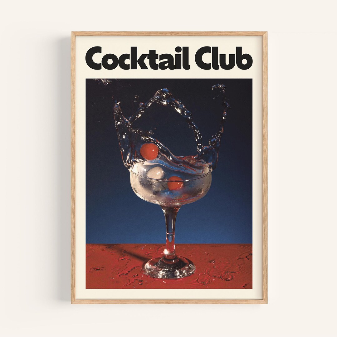Cocktail Club Photography Print, Bar Cart Decor, Cocktail Poster ...