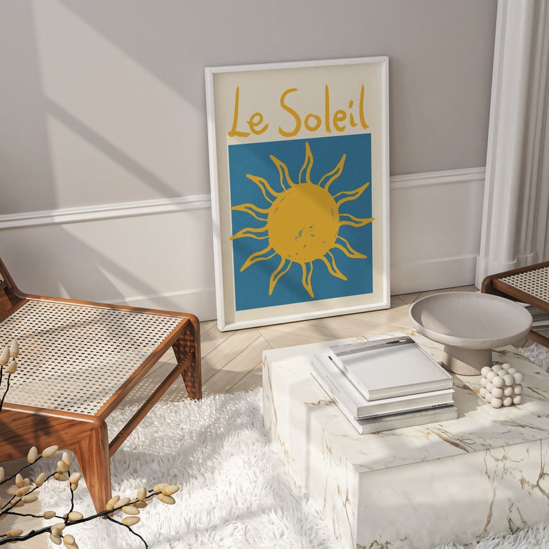 Sun Wall Decor, Soleil Print, Summer Poster, Summer Decor, Beach Decor ...