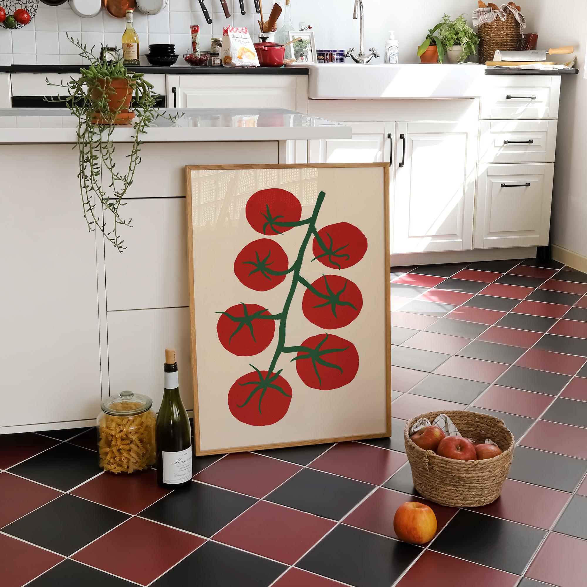 Tomato Art Print: Retro Kitchen Food Illustration - Etsy