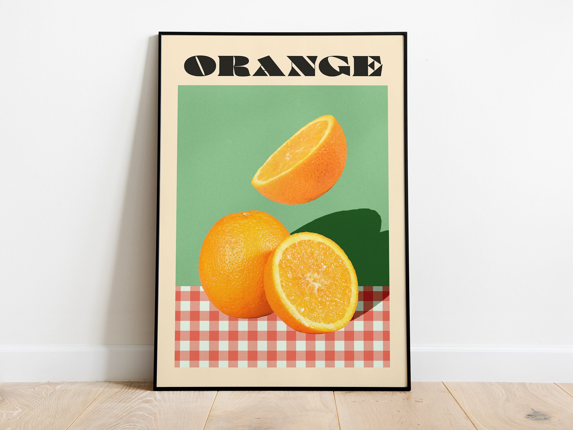 Orange Poster, Retro Orange Print, Orange Wall Art, Cafe Print, Kitchen ...